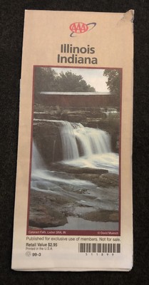 Illinois Indiana AAA Road Map 1999 | eBay