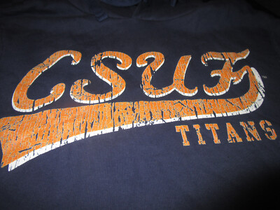 NEW MENS CSUF CAL STATE FULLERTON TITANS HOODIE SWEATSHIRT BLUE MEDIUM ...