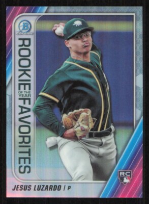 2020 Bowman Chrome JESUS LUZARDO Rookie Baseball card OAKLAND A's Miami ...