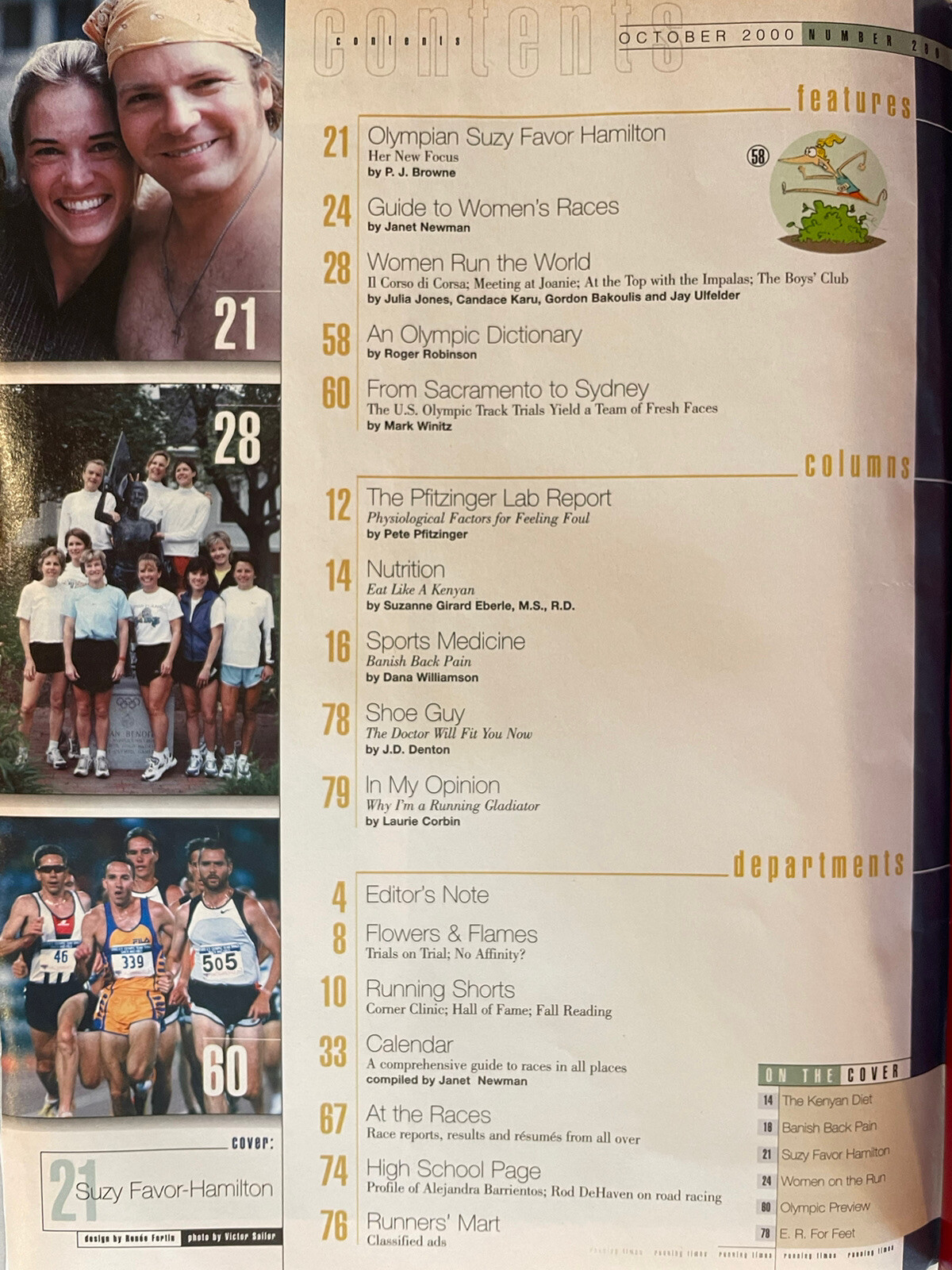 2000 Running Times Magazine October Suzy Favor, Olympic Trials, Nike ad ...