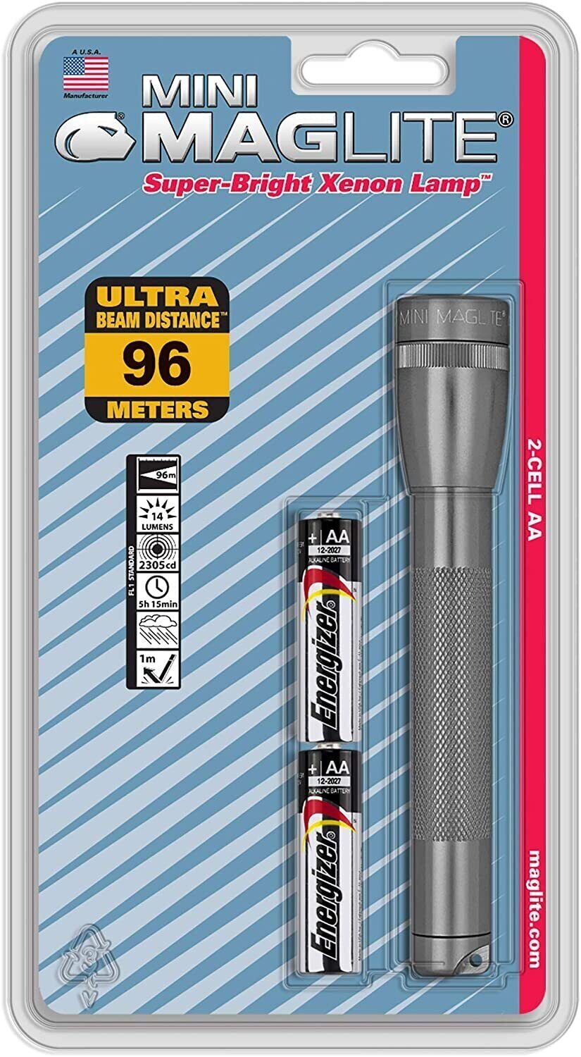 Maglite Mini Incandescent 2-Cell AA Flashlight, Standard Pack | eBay