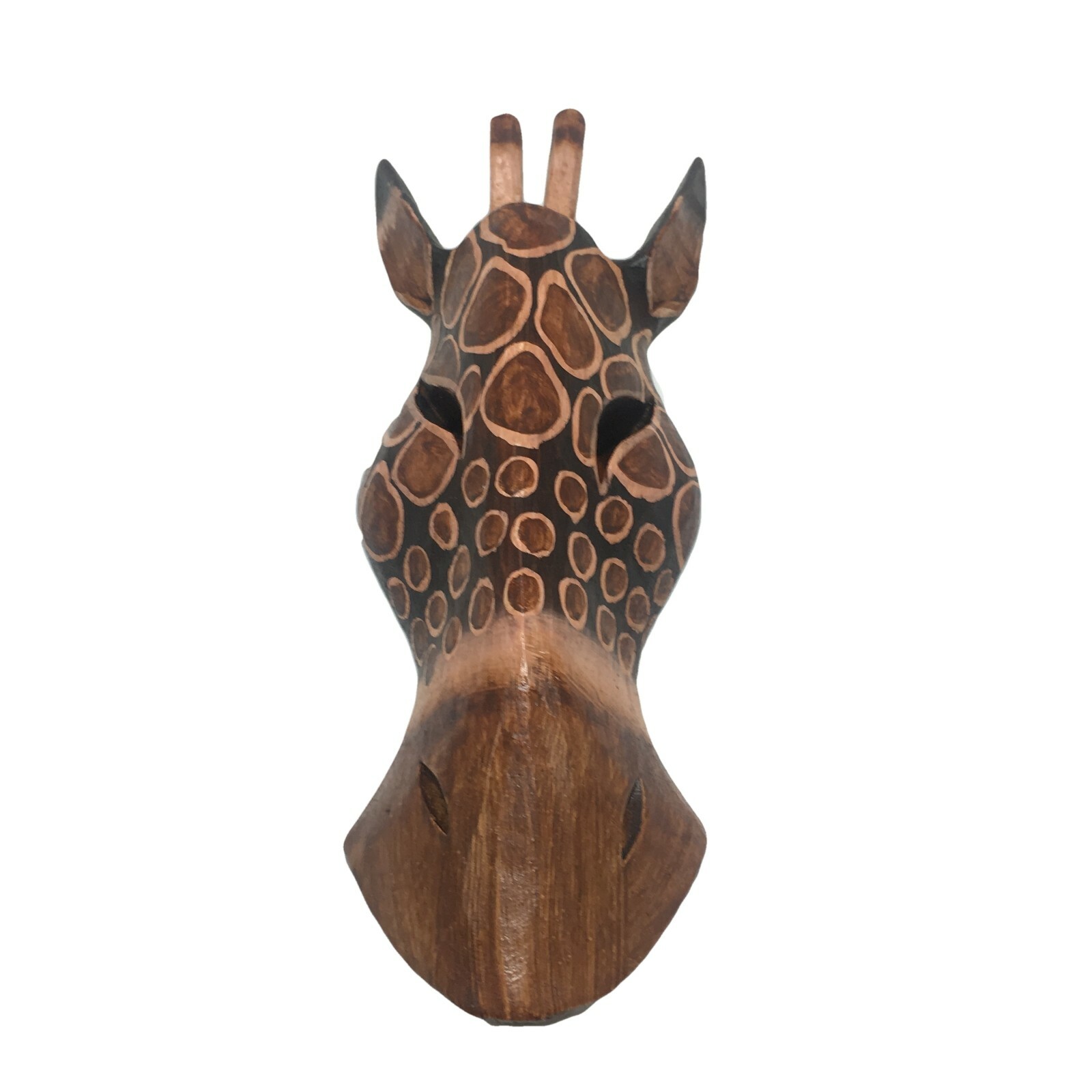 Giraffe Zebra Deer Animal Wood Mask Hand Carved Safari Wall Hanging 10 ...