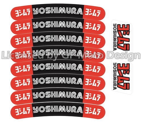 8x Yoshimura Small Wheel Decals Rim Stickers Set Honda Suzuki Yamaha ...