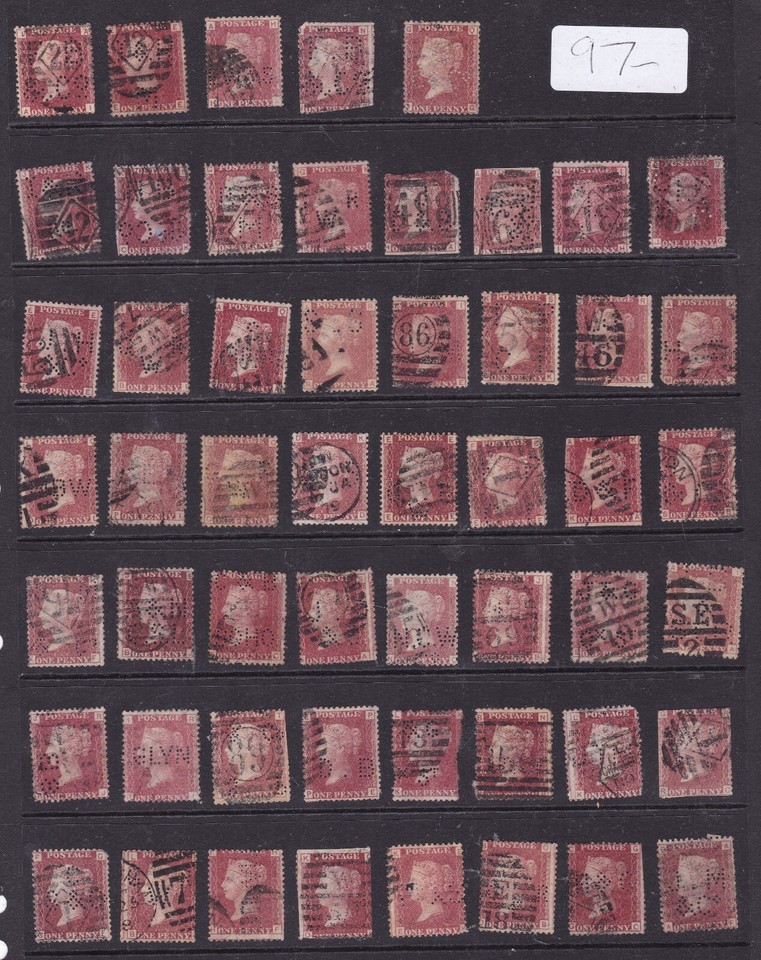 PERFINS 1d Penny Red postage stamps GB QV Victorian Line Engraved | eBay UK