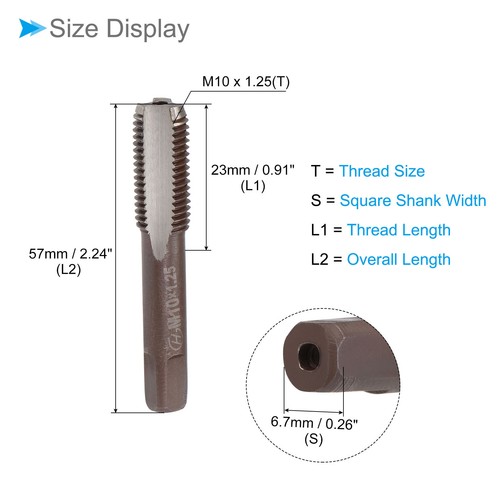 M10 x 1.25 Metric Alloy Tool Steel Screw Thread Hand Threading Taps 1 ...