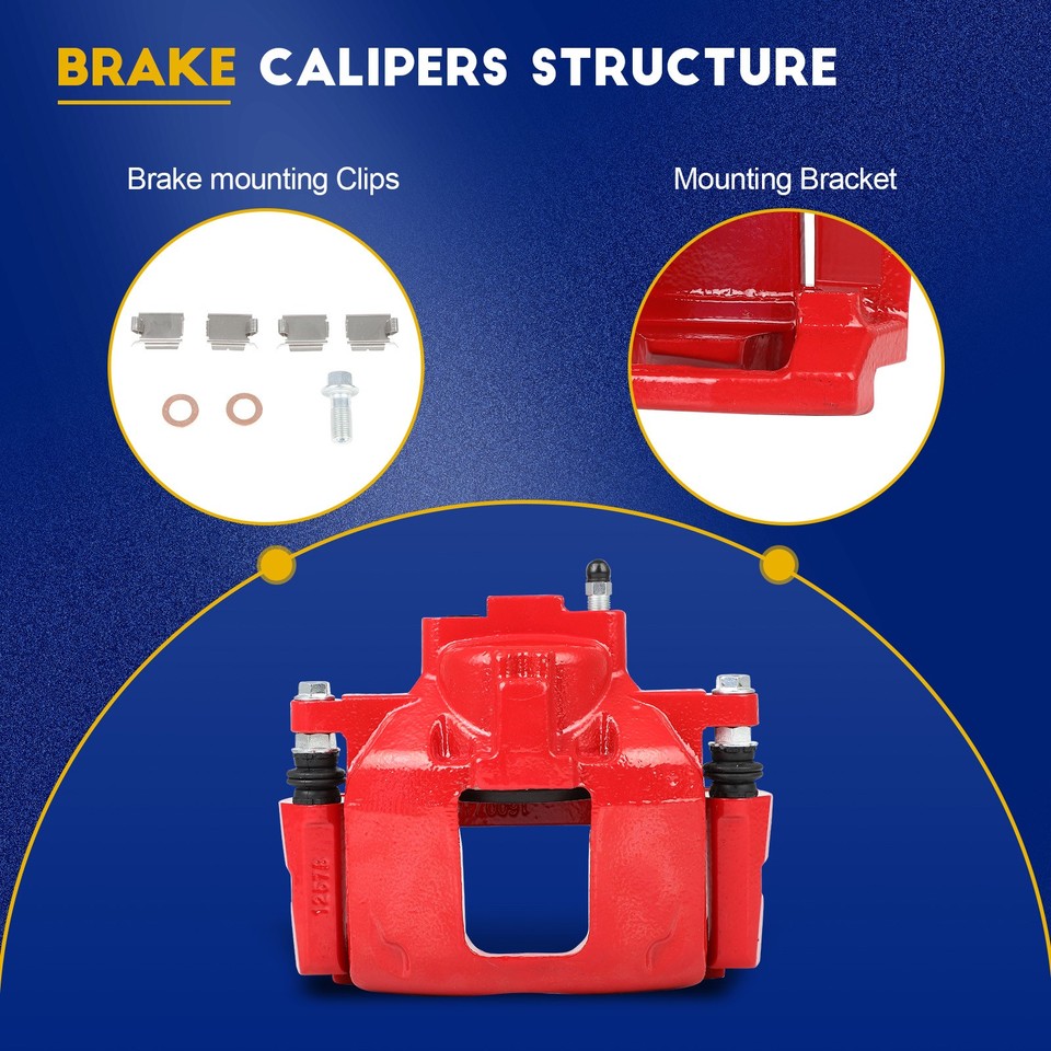 2PCS Brake Front Calipers Kit Fits 08-12 13 14 15 16 Dodge Grand ...