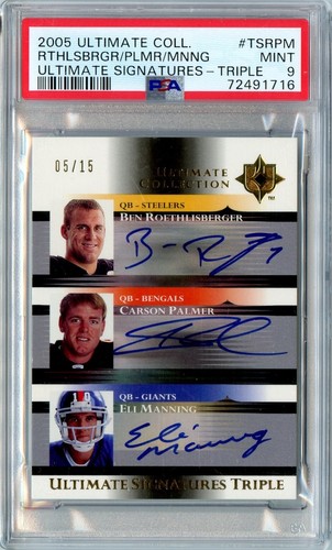 2005 ULTIMATE Carson Palmer/Eli Manning/Ben Roethlisberger Auto #'D 5/ ...