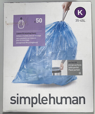 Simplehuman Code K Custom Fit Drawstring Trash Bags 35-45 Liter 60 ...