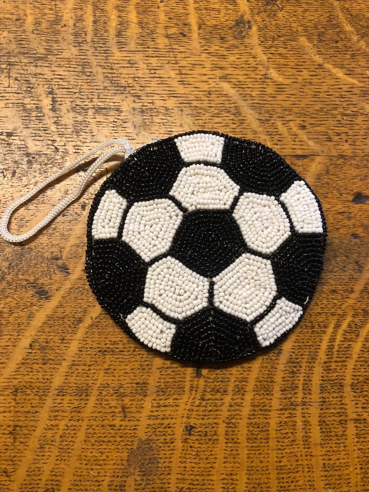 TWO - Beaded Zippered Child's Coin Purses Soccer Ball - Brand New | eBay