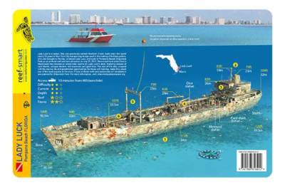 Lady Luck Wreck Broward County Florida Reef Smart Waterproof Dive Card ...