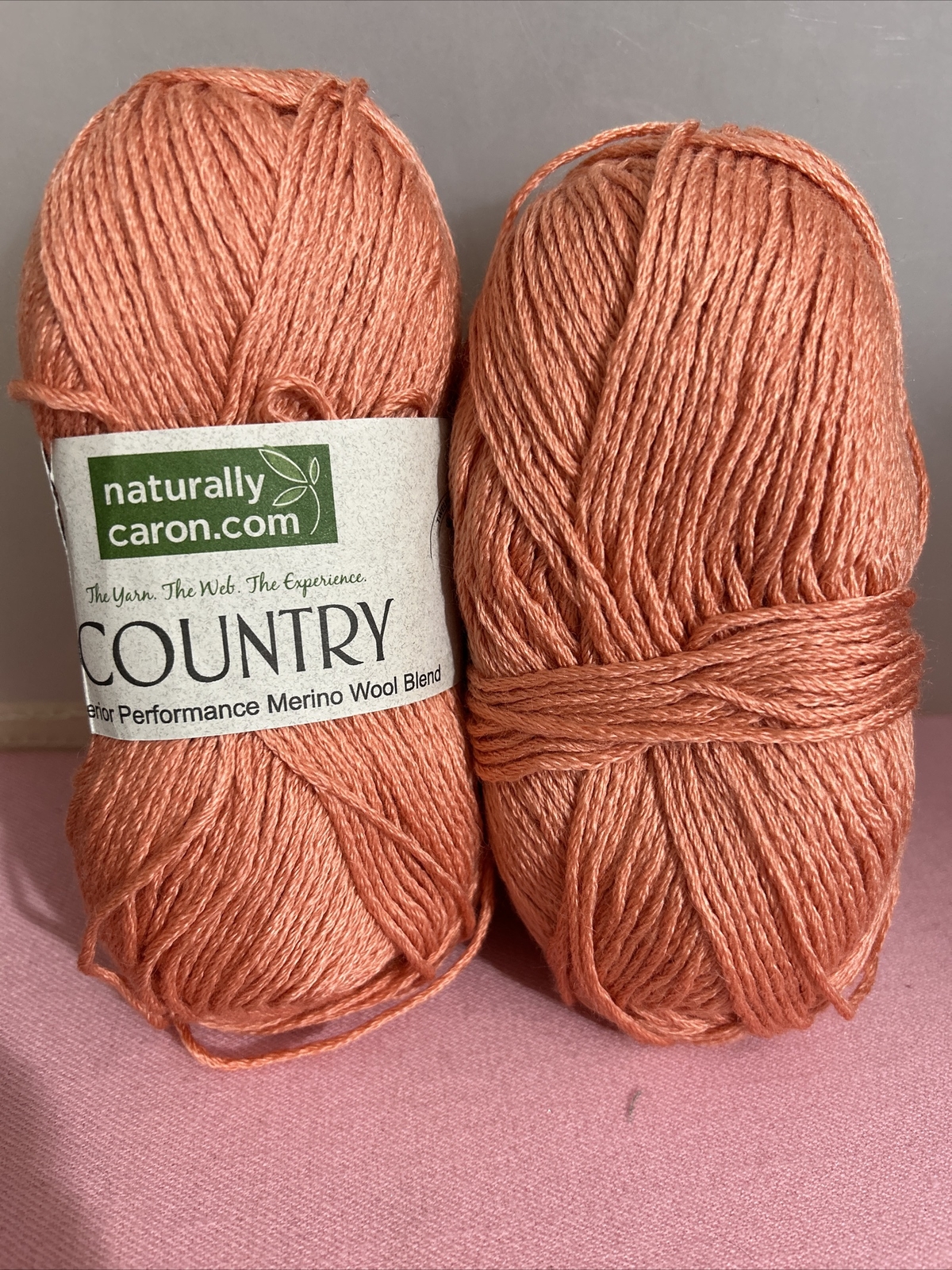 Lot of 2 Naturally Caron COUNTRY Yarn 6oz Merino Wool Blend Made In ...