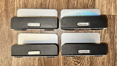 Rolodex Metal Business Card Holder Office Desk Black New X4 | eBay