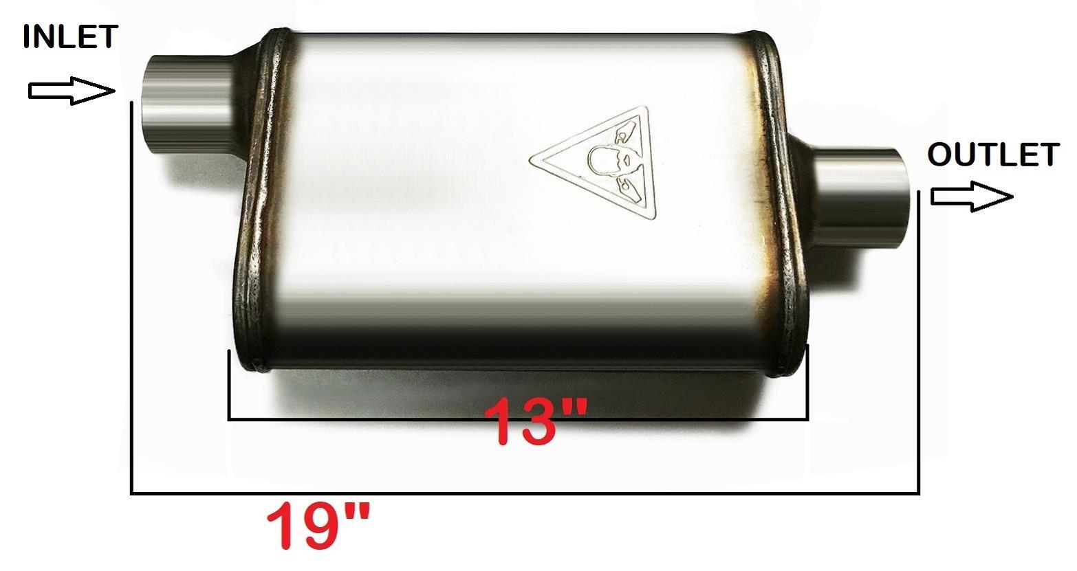 Pair of 2.5" Offset In/2.5" Dual Chamber Universal Mufflers | eBay