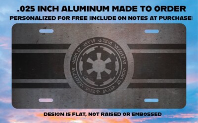 STAR WARS IMPERIAL LOGO EMPIRE LICENSE PLATE FOR AUTO 12X6 ALUMINUM 1 ...