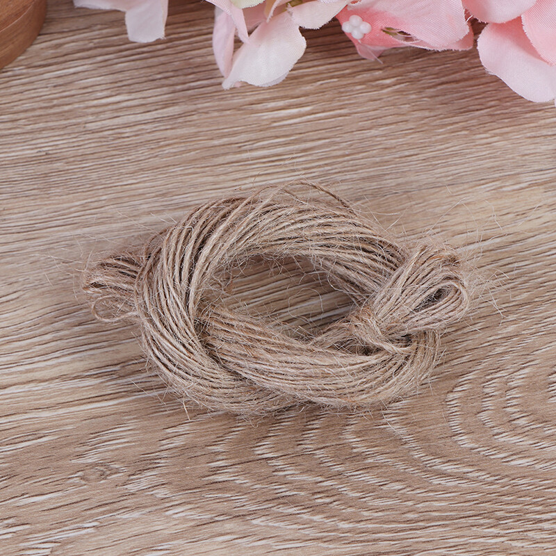 100Pcs Thank you Tag Craft Paper Hang Tag Label with 20m jute Wedding ...