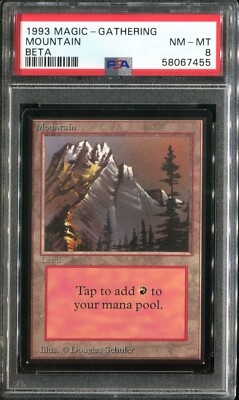 PSA 8 1993 MTG Magic The Gathering Beta #297 Mountain v1 or B | eBay