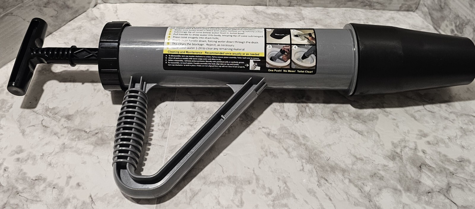 Johnny Jolter Pro Power Toilet Plunger GrayBlack Up to 150Lb Pressure ...