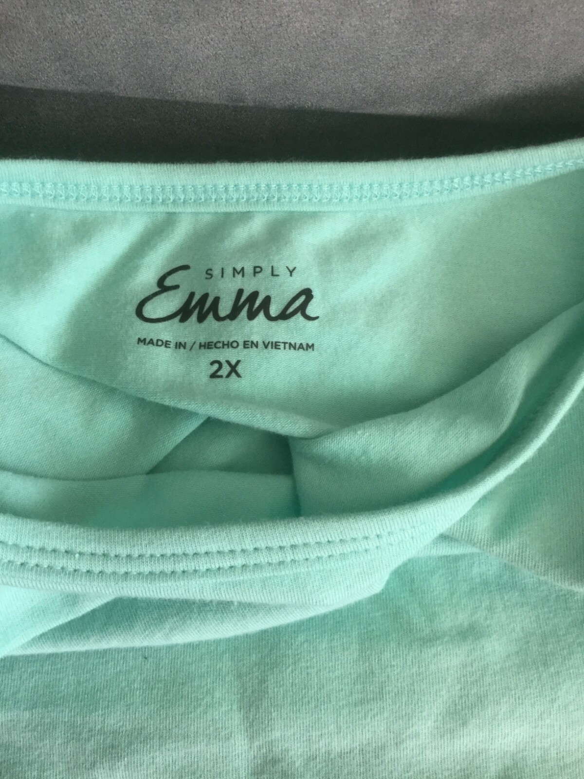 SIMPLY EMMA SEARS WOMEN'S SIZE 2X SOLID AQUA SKY TANK TOP - BRAND NEW ...