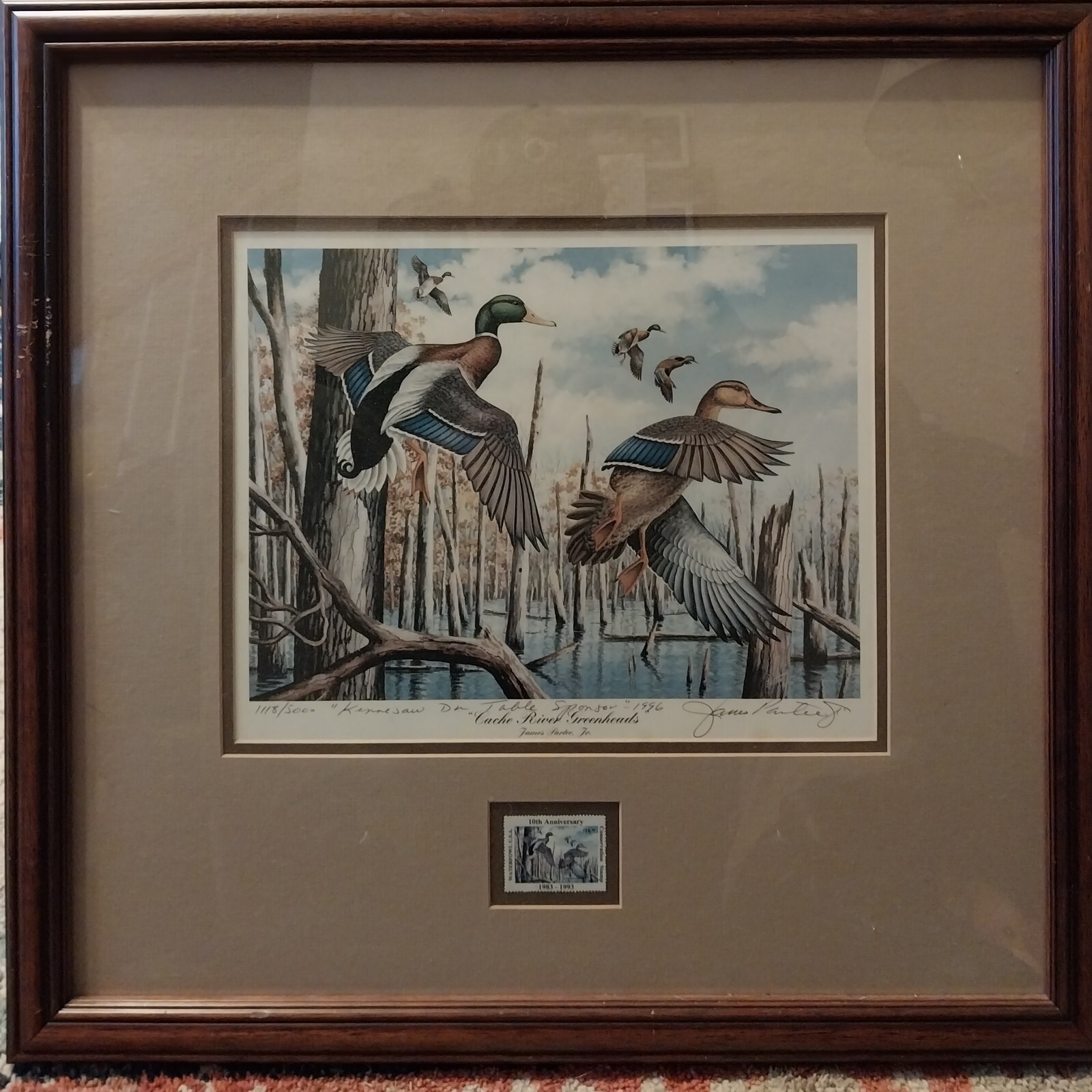 Cache River Greenheads 1996 With Stamp Signed By James Partee Jr 1118 ...