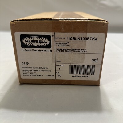 HUBBELL 110BLK100FTK4 CAT 5e 110 CROSS CONNECT 100 PAIR FIELD ...