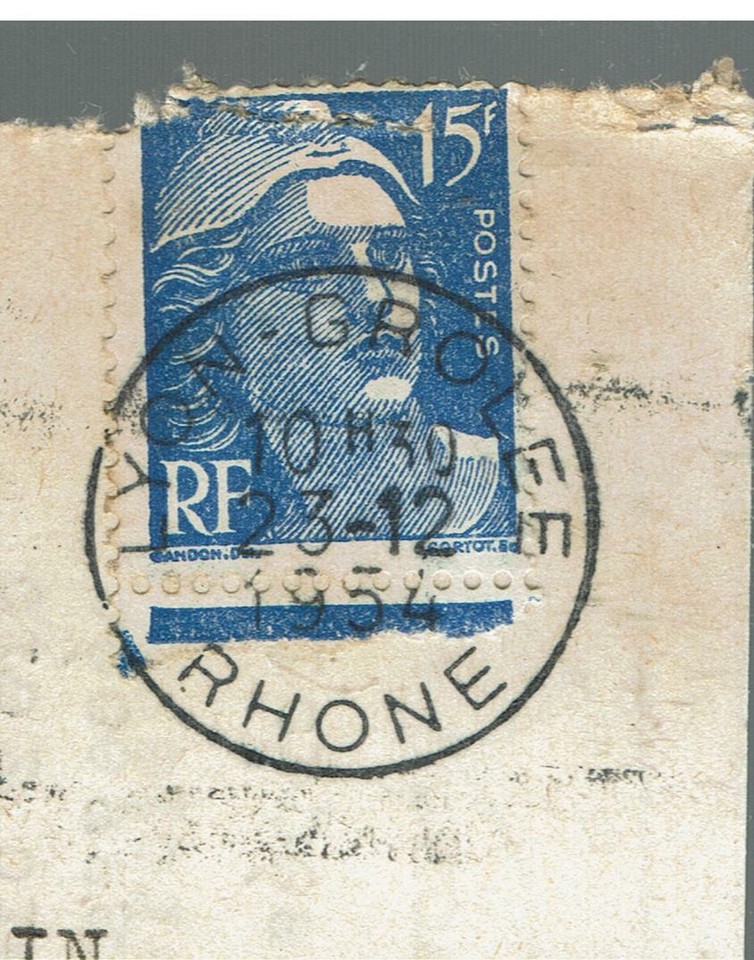 France envelope with Stamp Marianne Coilstamp 1954 Hussier Lyon Grolee ...