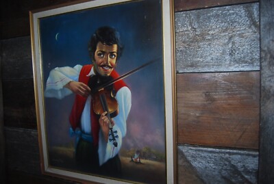 Vintage Corrado Pila Painting Gypsy Musician Fantastic Art 22 3/4 x 26 ...