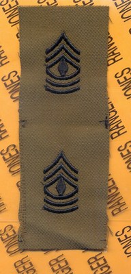 USA Enlisted FIRST SERGEANT 1SG E-8 OD Green & Black rank patch set | eBay