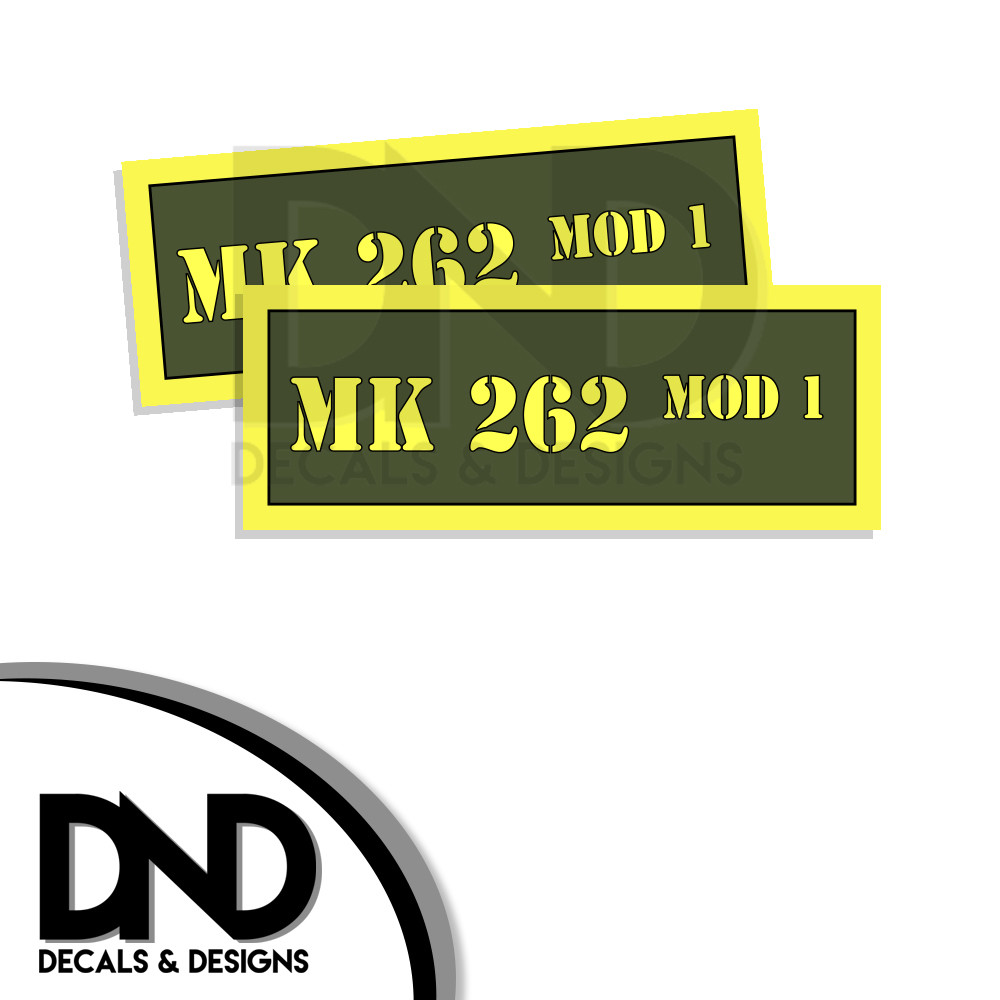 MK 262 MOD 1 Ammo Can Decal Gun Ammunition Box Firearm Gloss Sticker AG ...