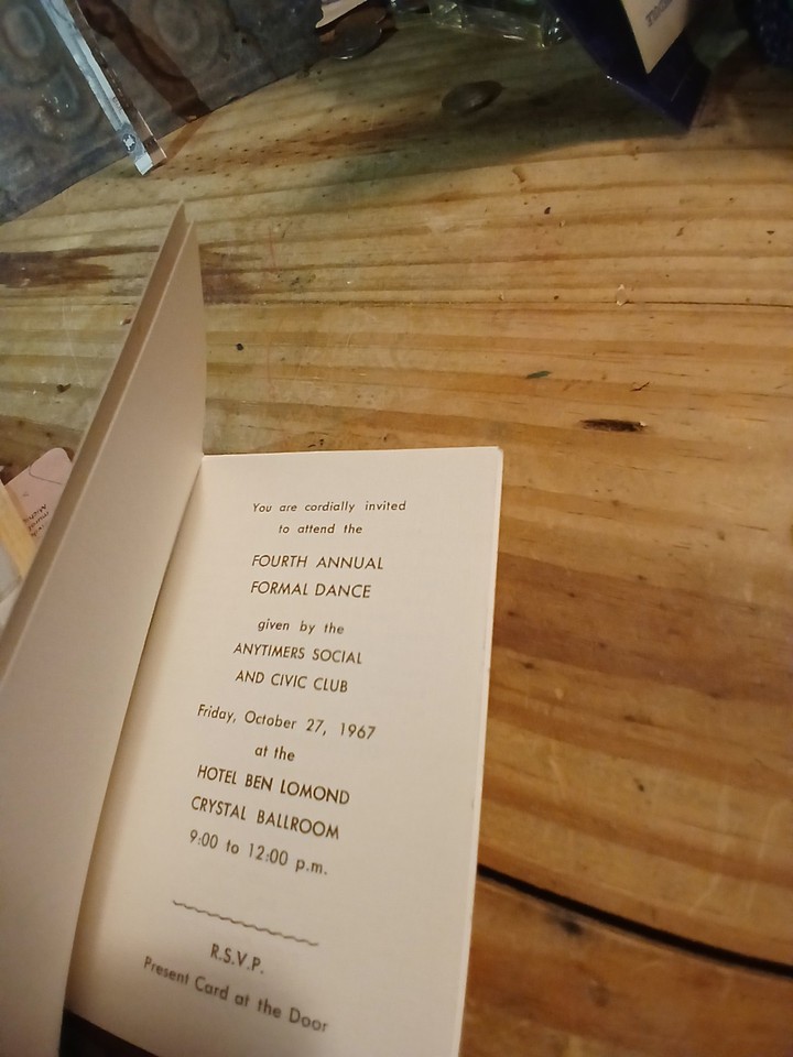 hbcu college*1967* ANYTIMERS *SOCIAL AND CIVIC CLUB * INVITATION | eBay