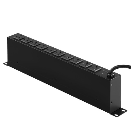 VEVOR 19" 1U PDU 10 Outlets Rack Mount Power Strip Surge Overload ...