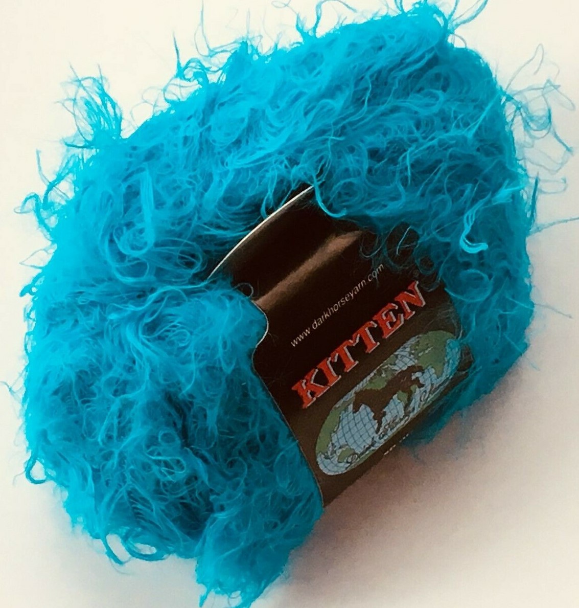 Dark Horse Yarns Kitten "Bolt of Blue" Eyelash Yarn Soft Nylon 50 Gram ...