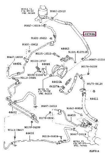 Toyota Lexus Genuine Power Steering Reservoir Line Hose 44348-33180 OEM ...
