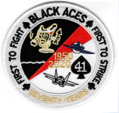 4" NAVY VFA-41 70TH ANNIVERSARY BLACK ACES EMBROIDERED JACKET PATCH | eBay