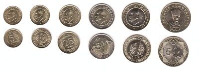 Turkey - set 6 coins 5 10 25 50 Kurus 1 5 Lira 2023 UNC Lemberg-Zp | eBay