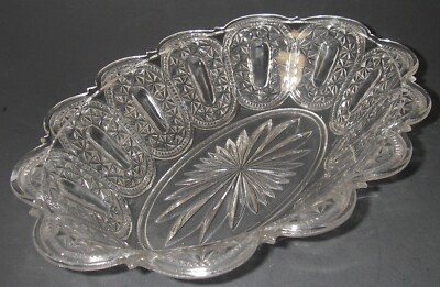 EAPG Bryce Walker Glass JASPER Clear Oblong Serving Dish AKA Belt ...