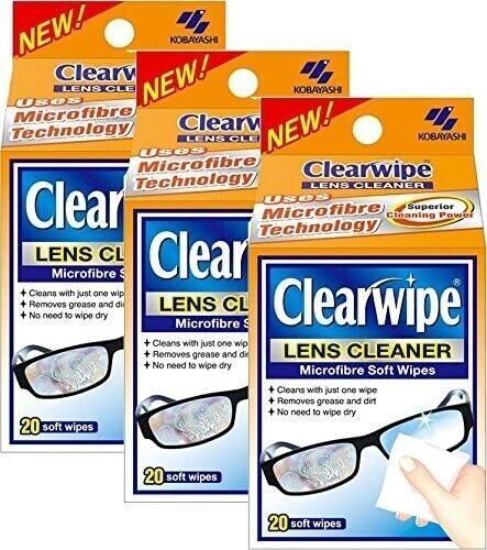Clearwipe Lens Cleaner Microfibre Soft Wipes Pre-Moistened Wipes UK ...