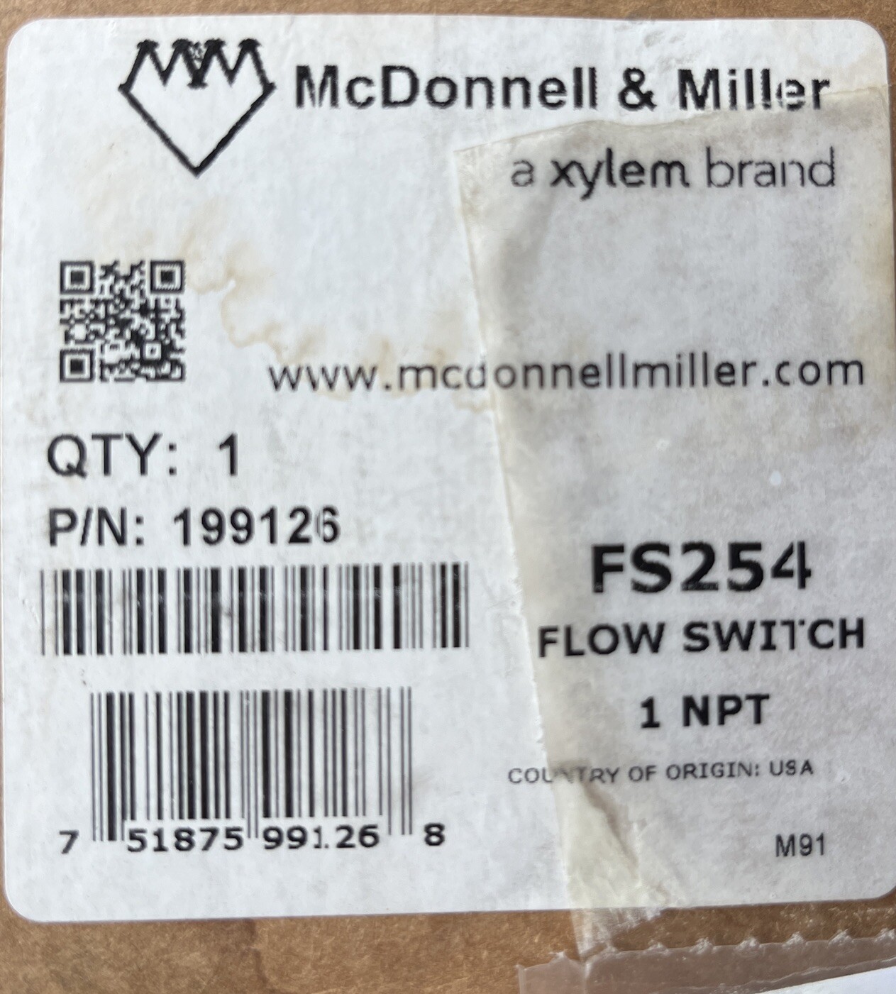 FS254 McDonnell & Miller Flow Switch, 1 NPT $169.69 | eBay