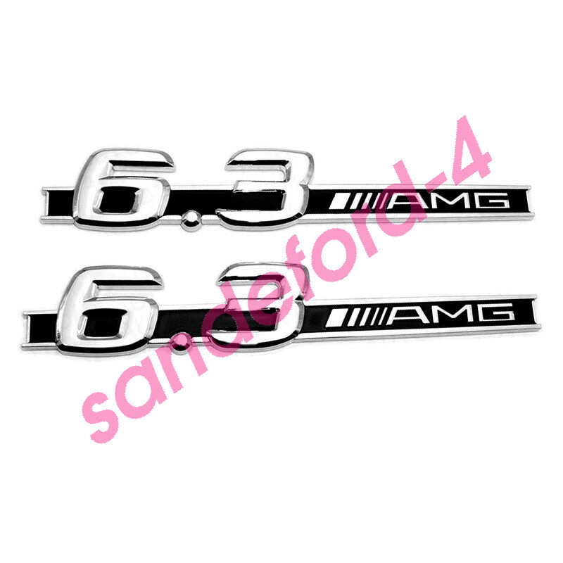 6.3 AMG Emblem Chrome Fender Badge Nameplate For Mercedes C63 E63 S63 ...
