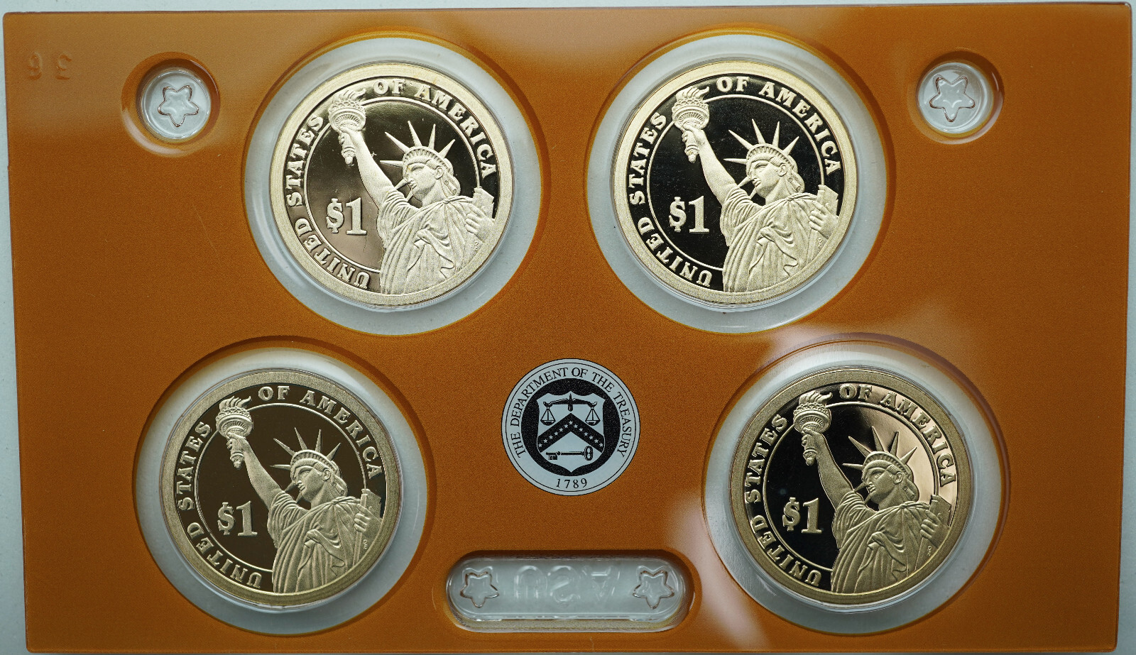 2015-S Presidential Dollar Proof Set - 4 Gem Proof Coins -No Box, Case ...