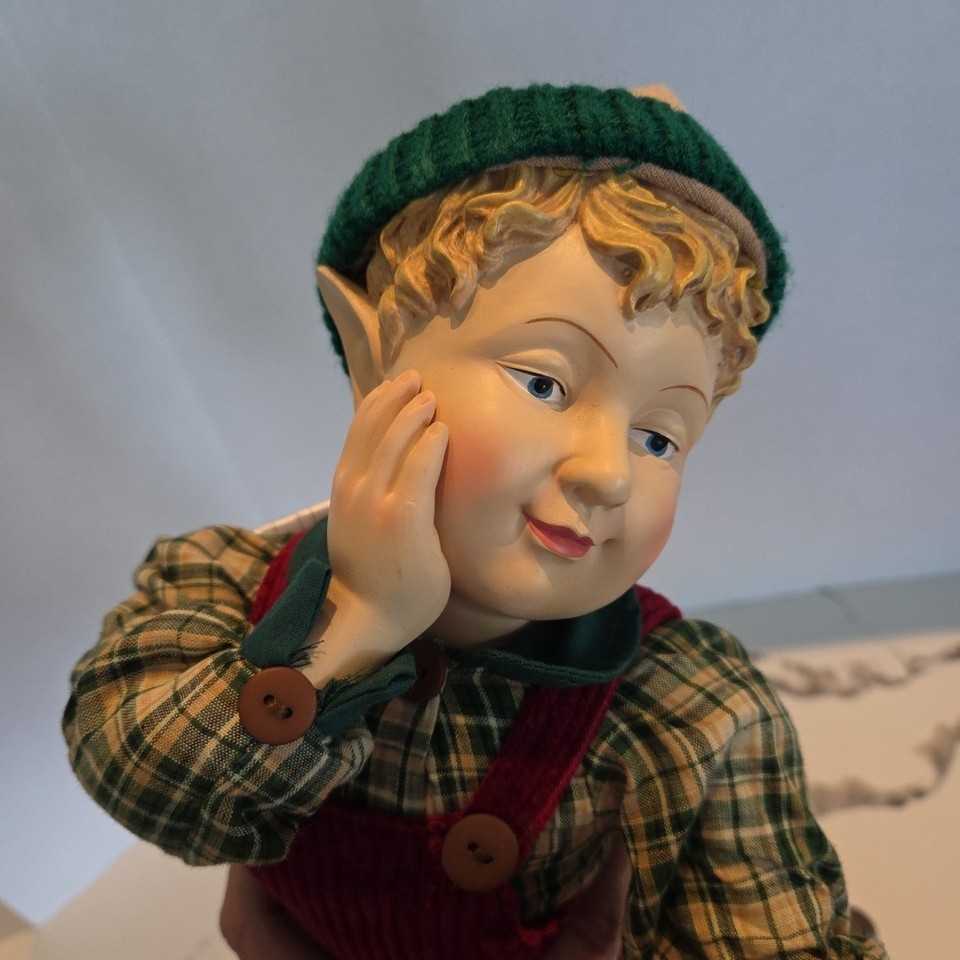 Napping Sleep Pixie Elves Christmas Posable Figurines Shelf Mantel RARE ...