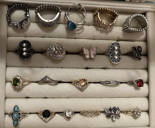 Some Vintage To Modern Lot Of 21 pc Rings-Different Sizes Nice ...