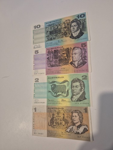 Vintage Set Random of Paper Old Australian Paper Notes-$1,$2,$5,$10 ...