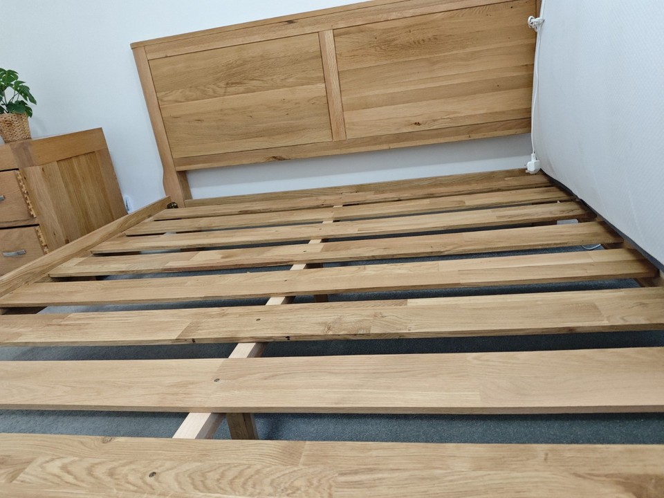 NATURAL Solid Oak Bed Frame - Wood - Super King (Oak Furniture Land ...