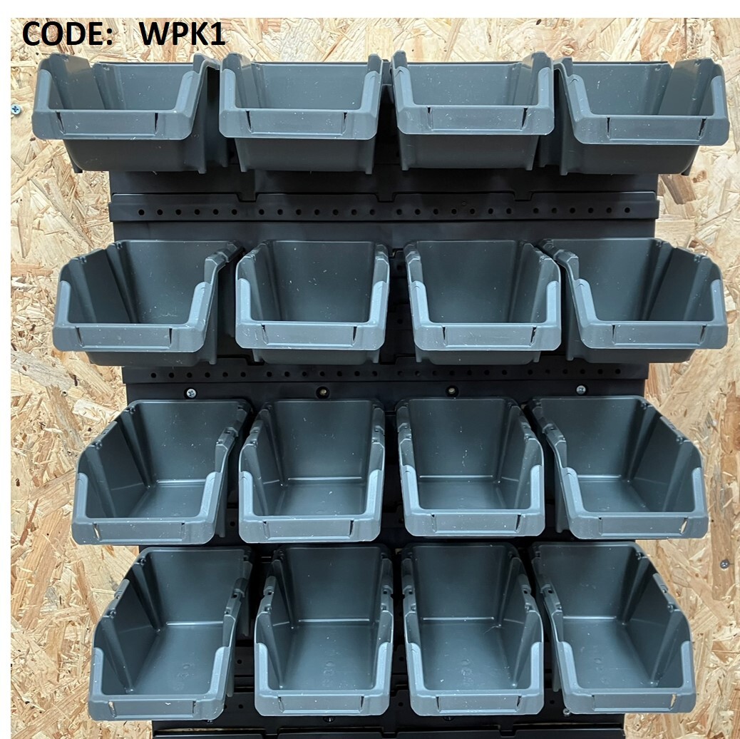 Bin Storage Kit Box Wall Panel louvre Rack Garage Wall Mounted Unit ...