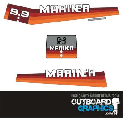 Mariner 9.9hp rainbow outboard engine decals/sticker kit | eBay