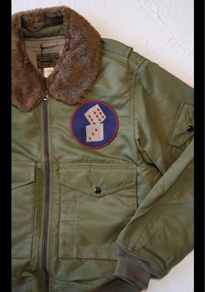 RRL Double RL RALPH LAUREN flight jacket dice Men's Size M Nylon Khaki ...