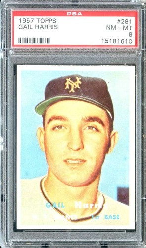 1957 TOPPS #281 GAIL HARRIS PSA 8 NY GIANTS | eBay