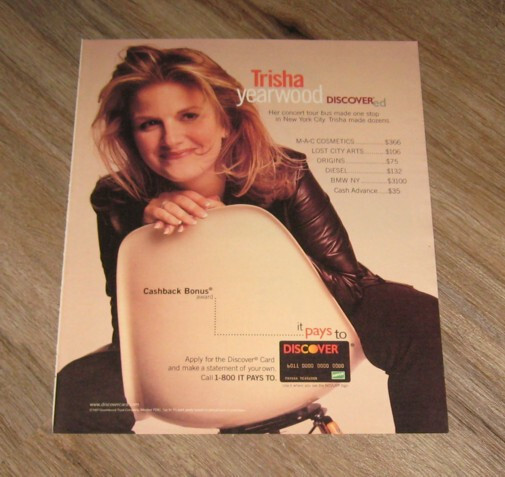 Trisha Yearwood AD Discover Card original ONE magazine page PHOTO advertisement | eBay