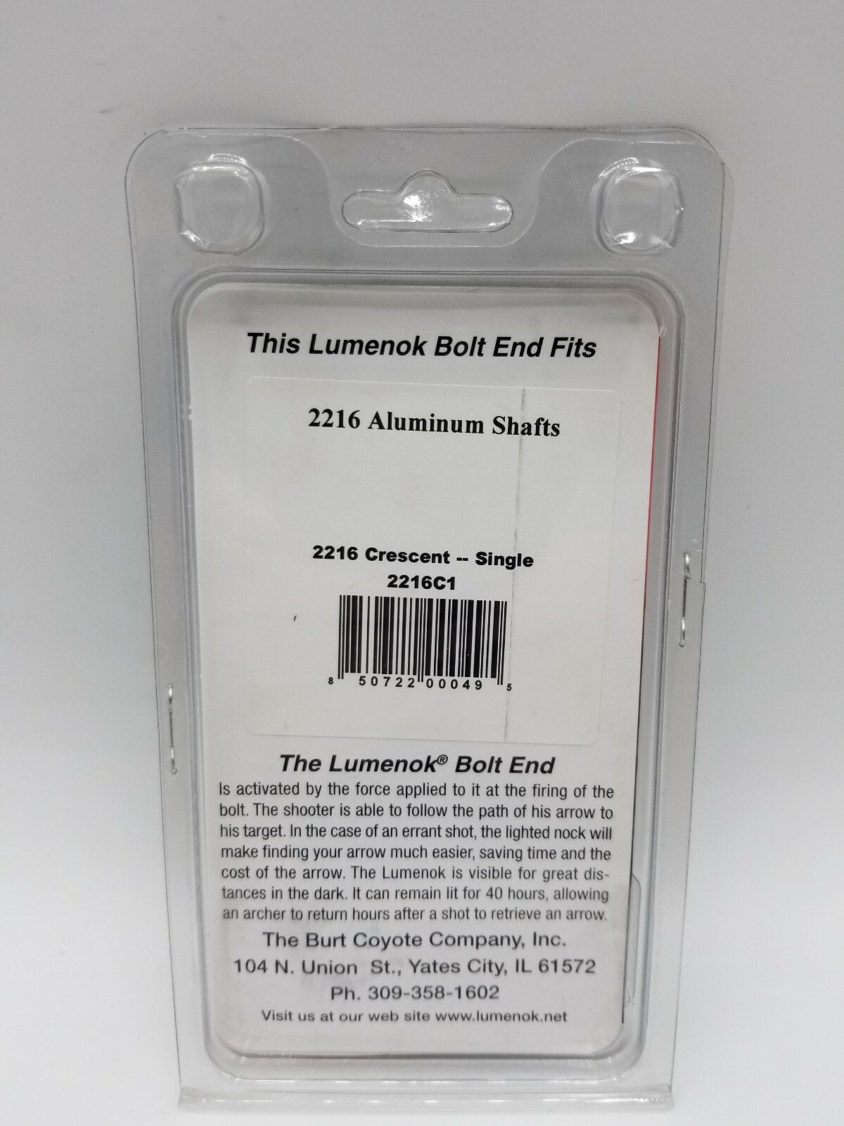 Burt Coyote Lumenok Crossbow Bolt End Fits 2216 Shaft Crescent Single ...