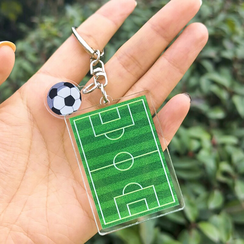 Creative Football Field Keychain Metal Soccers Basketball Pendents Team ...